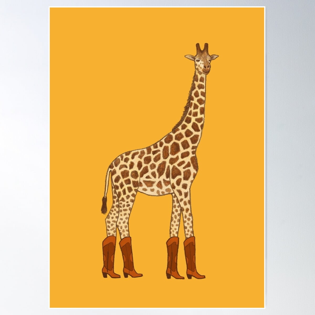 Jolene The Giraffe In Cowgirl Boots Poster, 24x36 UNFRAMED - Walmart.com