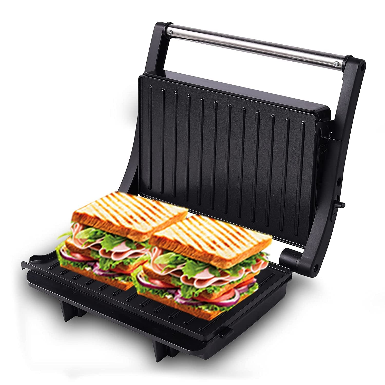 Jolfay Panini Press Grill Sandwich Maker withNonstick Plates Opens 180 ...
