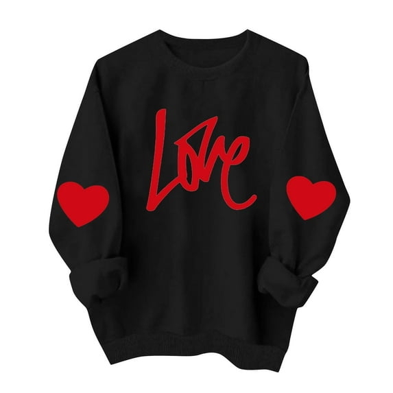 JoliSweat Valentines Sweatshirts for Women Heart Sweater Crewneck Long ...