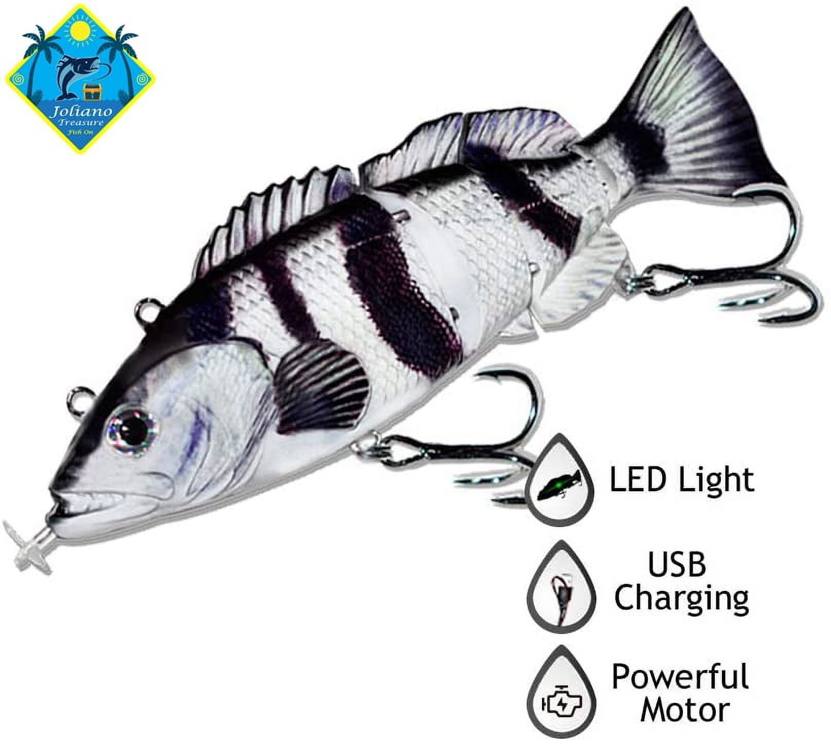 Joliano Robotic 4" LED Electric Swimbait Fishing Lure for Trout, Bass ...