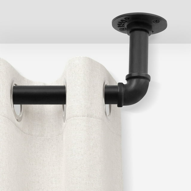 Jolicasa 1 Inch Black Curtain Rods, 66-120 Inch Adjustable, Rust ...