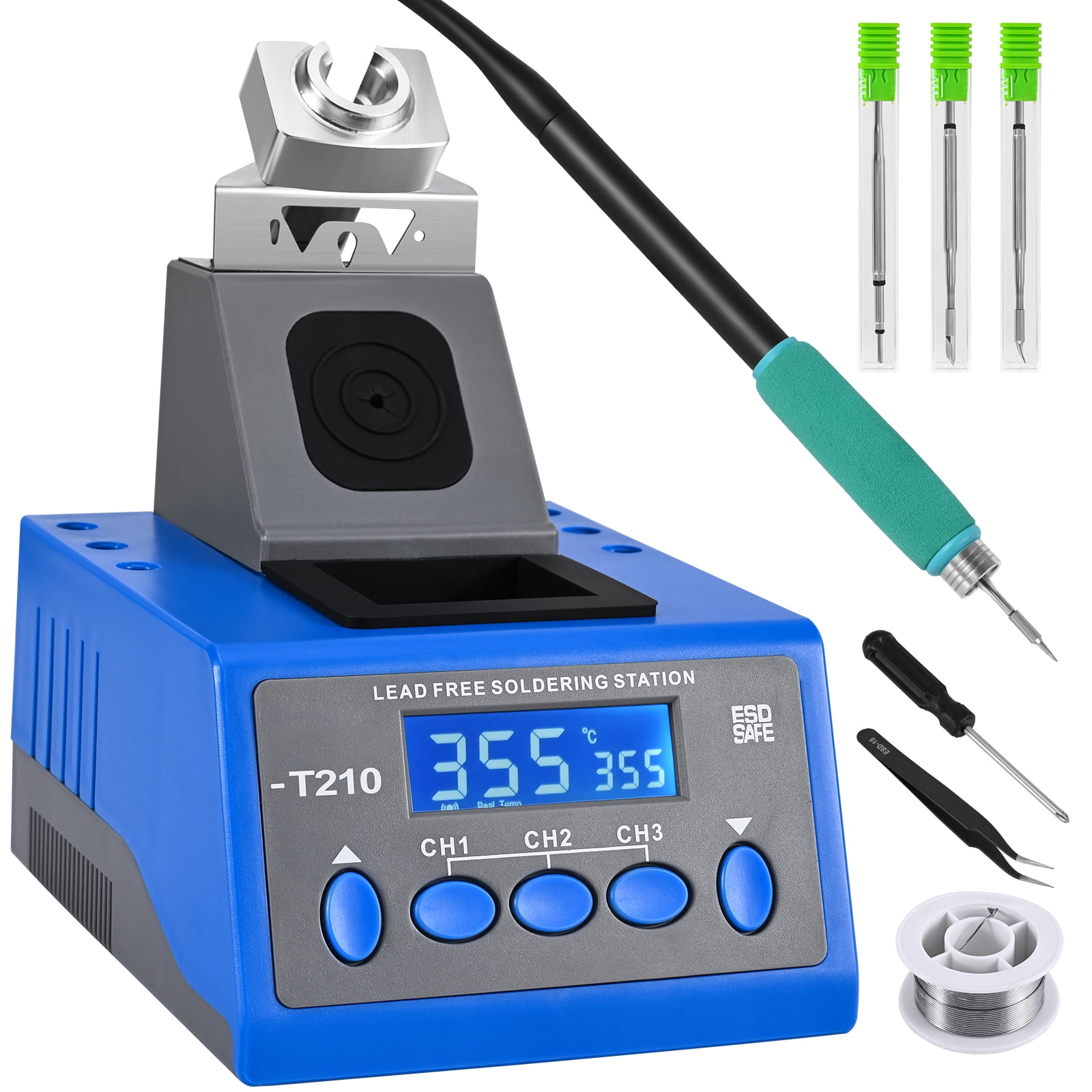 Joliday T210 Precision Soldering Iron Station Kit 85W 110-220V Digital ...