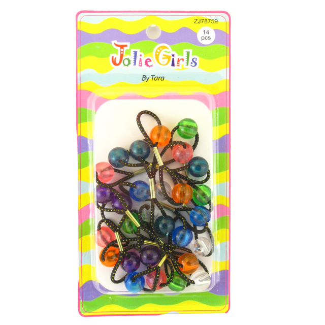 Jolie Girls by Tara 12 mm Twinbead Metal Hair Elastics - Assorted ...