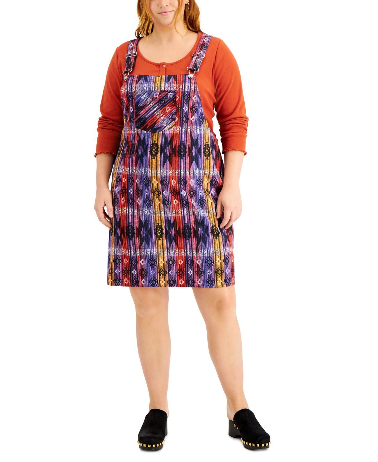 Jolie & Joy Full Circle Trends Plus Trendy Plaid Shirtall, 1X, Assorted - Walmart.com