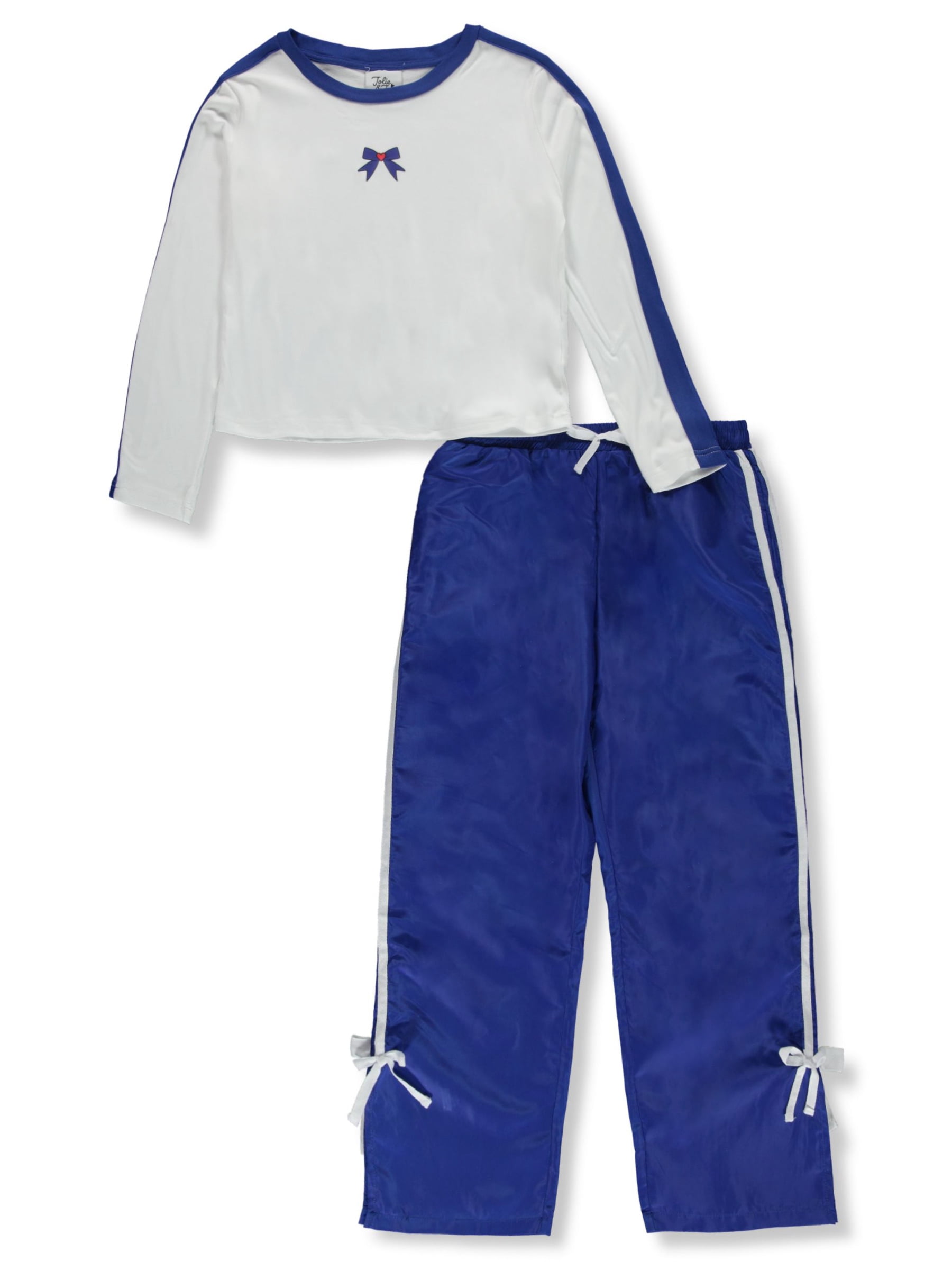 Jolie & Joy Girls' 2-Piece Track Pants Set Outfit Color: blue surf Size ...