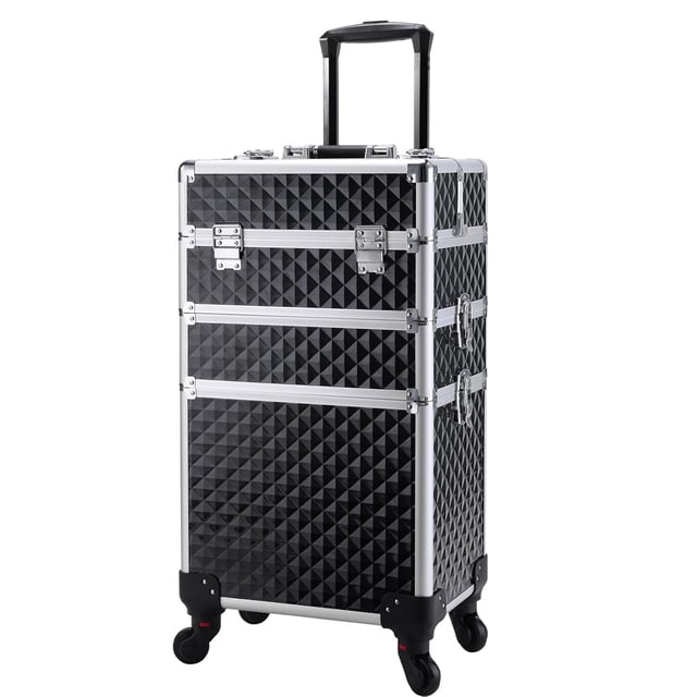Joligrace Professional Rolling Makeup Case, Cosmetic Trolley with ...