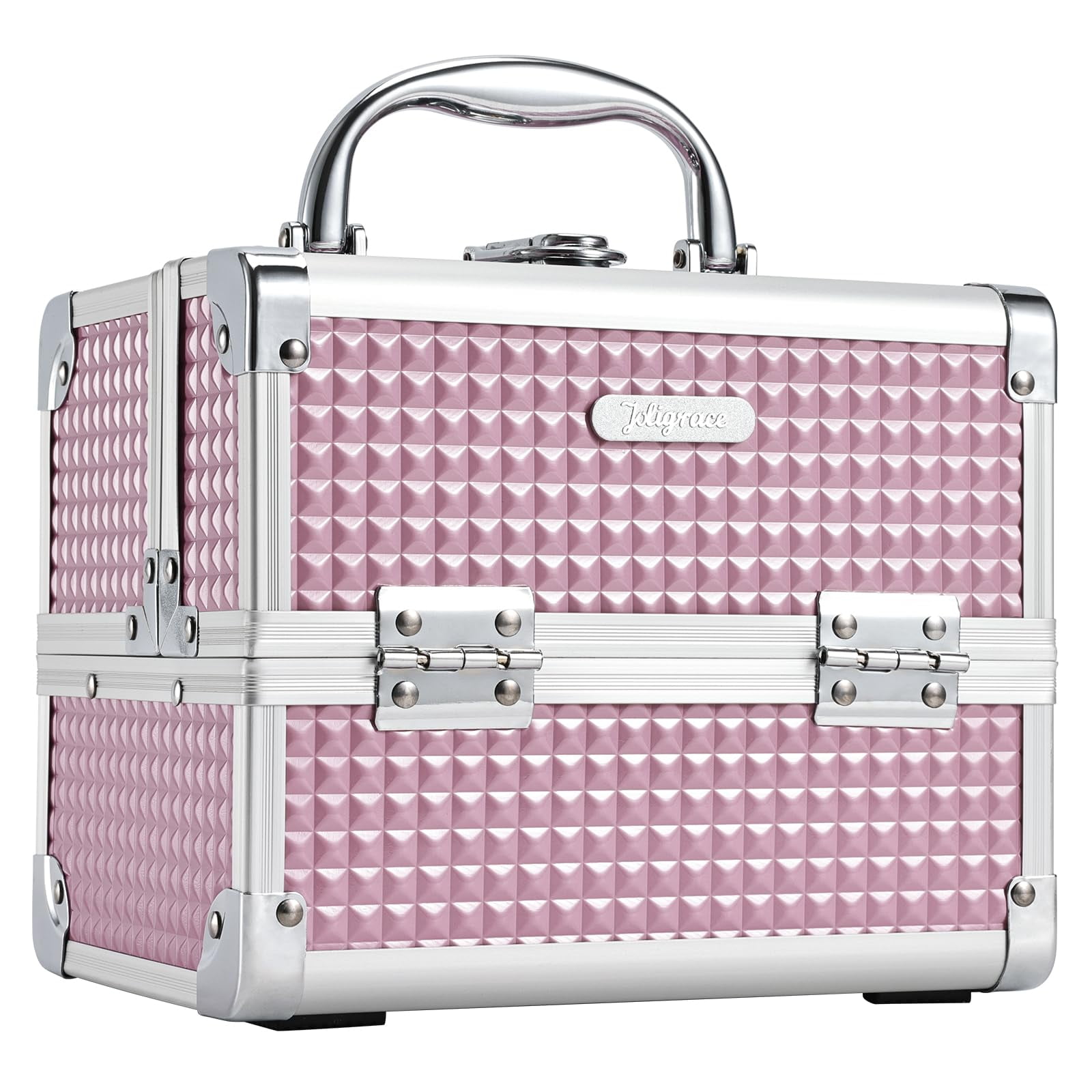 Joligrace Portable Beauty Makeup Train Case, 2-Tier Cosmetic Organizer ...