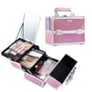 Lockable Extra Large Makeup Case - Cosmetic Train Case with Dividers ...