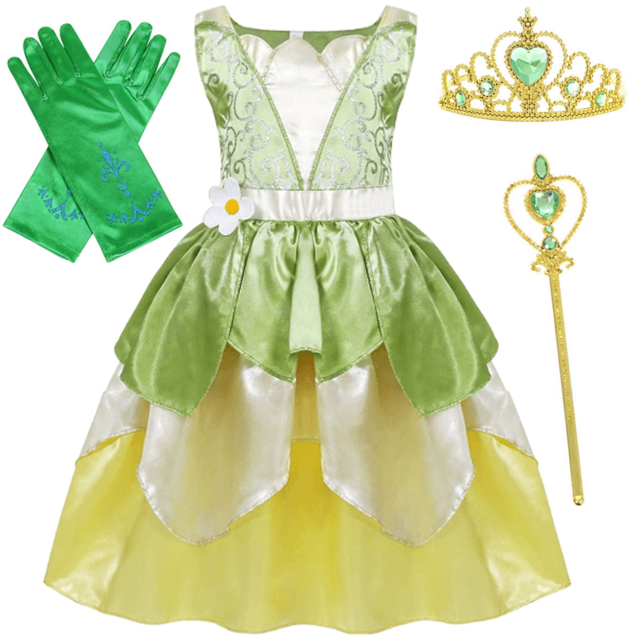 Jurebecia Girls Fairy Frog Princess Costume Dress, Size 3-4 Years ...
