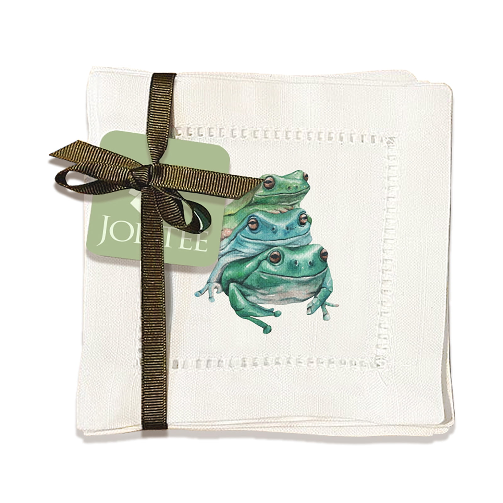 Jolitee Decorative Hemstitch Cocktail Napkins, 6"x6" Washable Linen ...