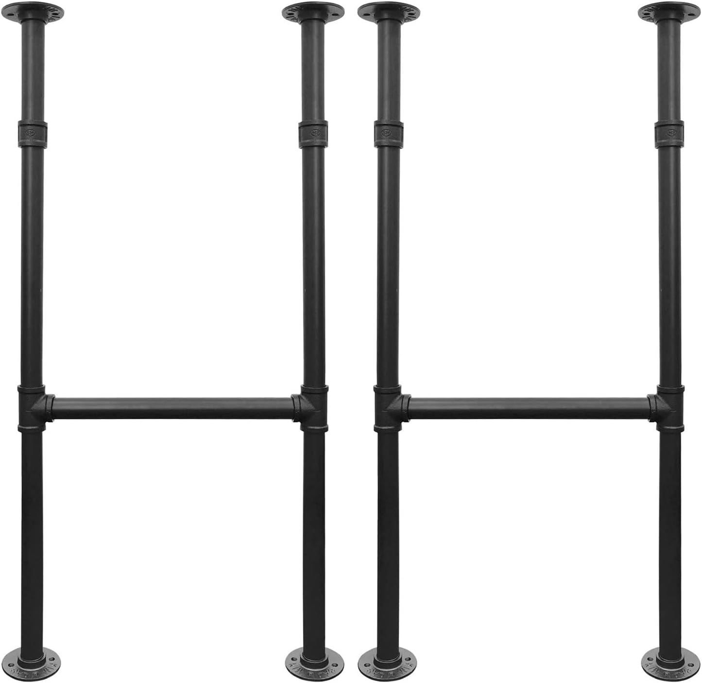 Pipe Decor Industrial Desk Leg Set H End Table Metal Legs - Walmart.com