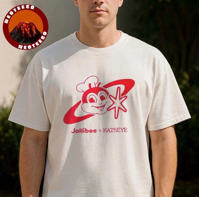 Jollibee x Katseye White Merch With Red Galaxy Logo Unisex T-Shirt ...