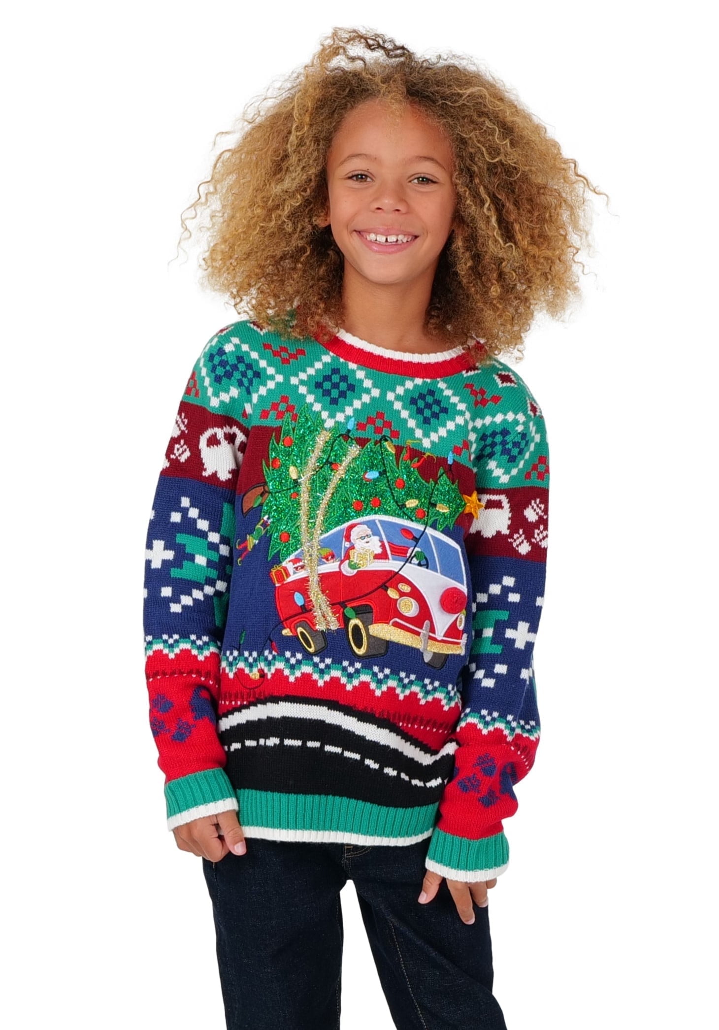 JOLLIDAYS Boys Christmas Pullover Sweater, Festive Reindeer and ...
