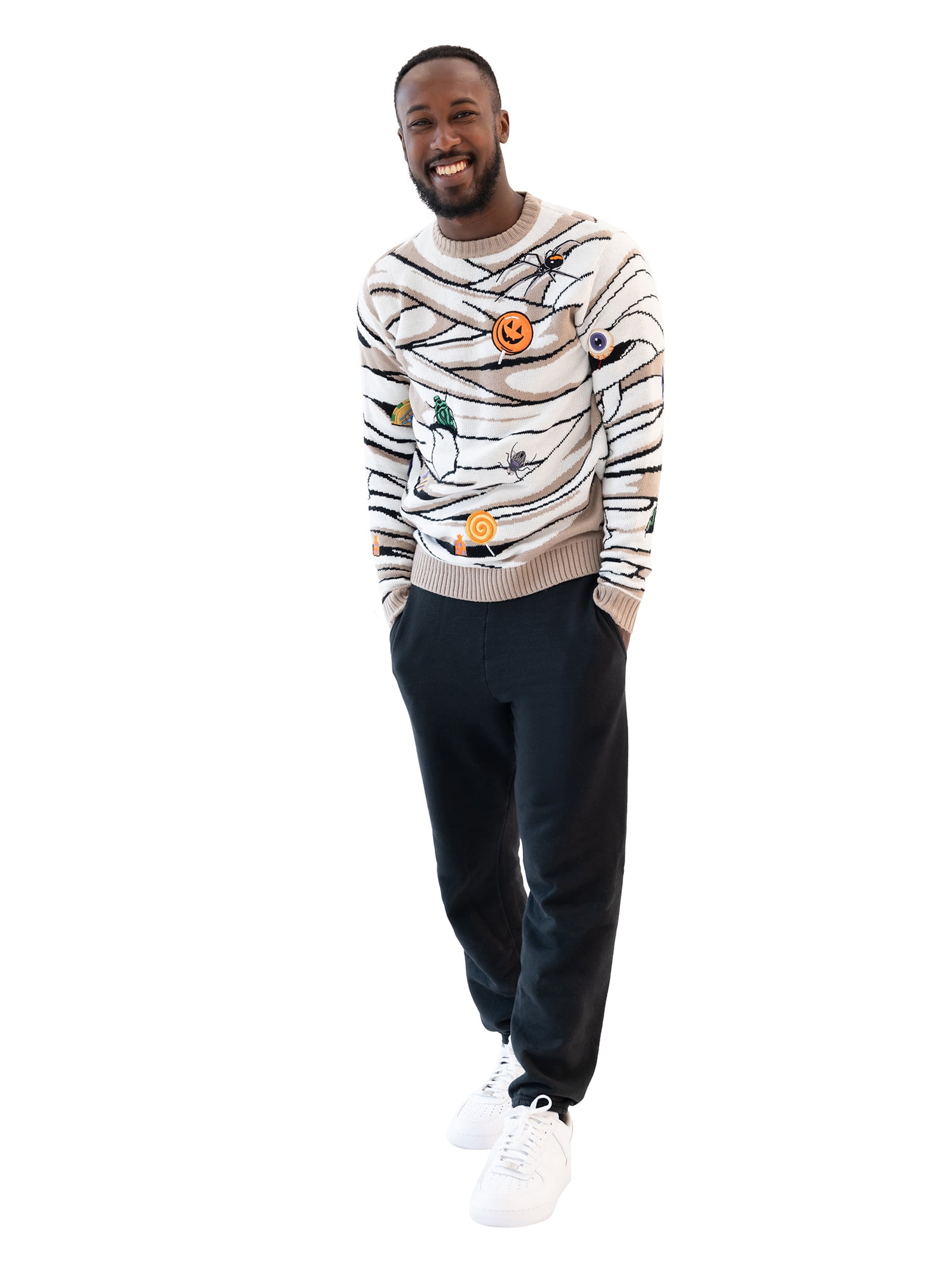 Jollidays Men's All Wrapped Up Mummy Halloween Pullover Sweater, Sizes ...