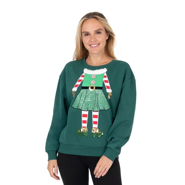 Jollidays Women's Elf Christmas Pullover Sweatshirt, Sizes S-XXL ...