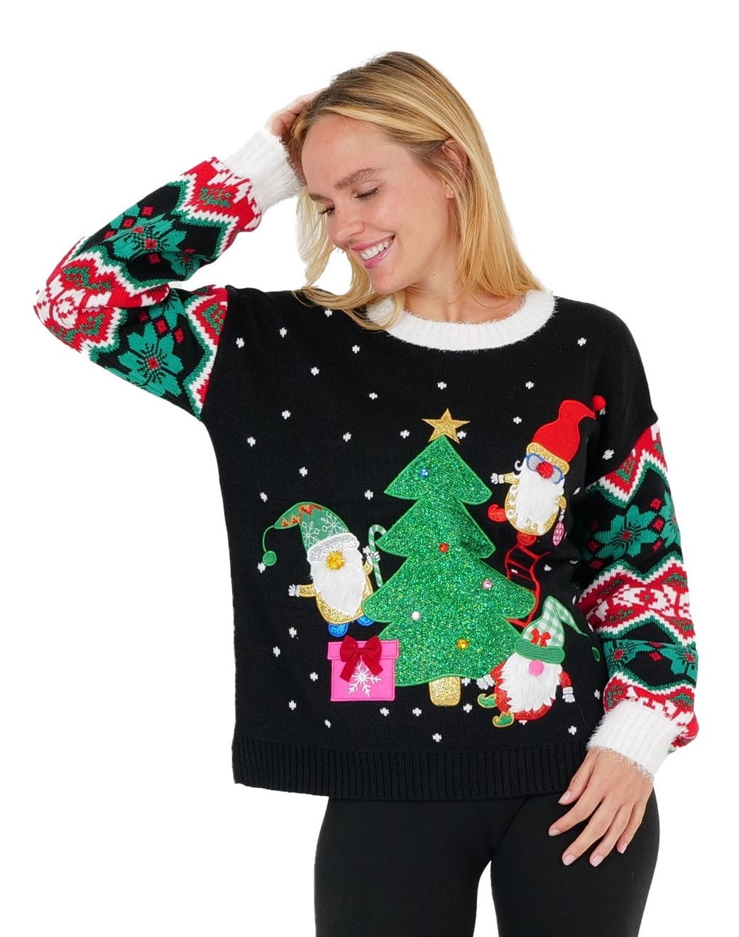 Jollidays Women's Gnomes Christmas Pullover Sweater, Sizes S-XXL ...