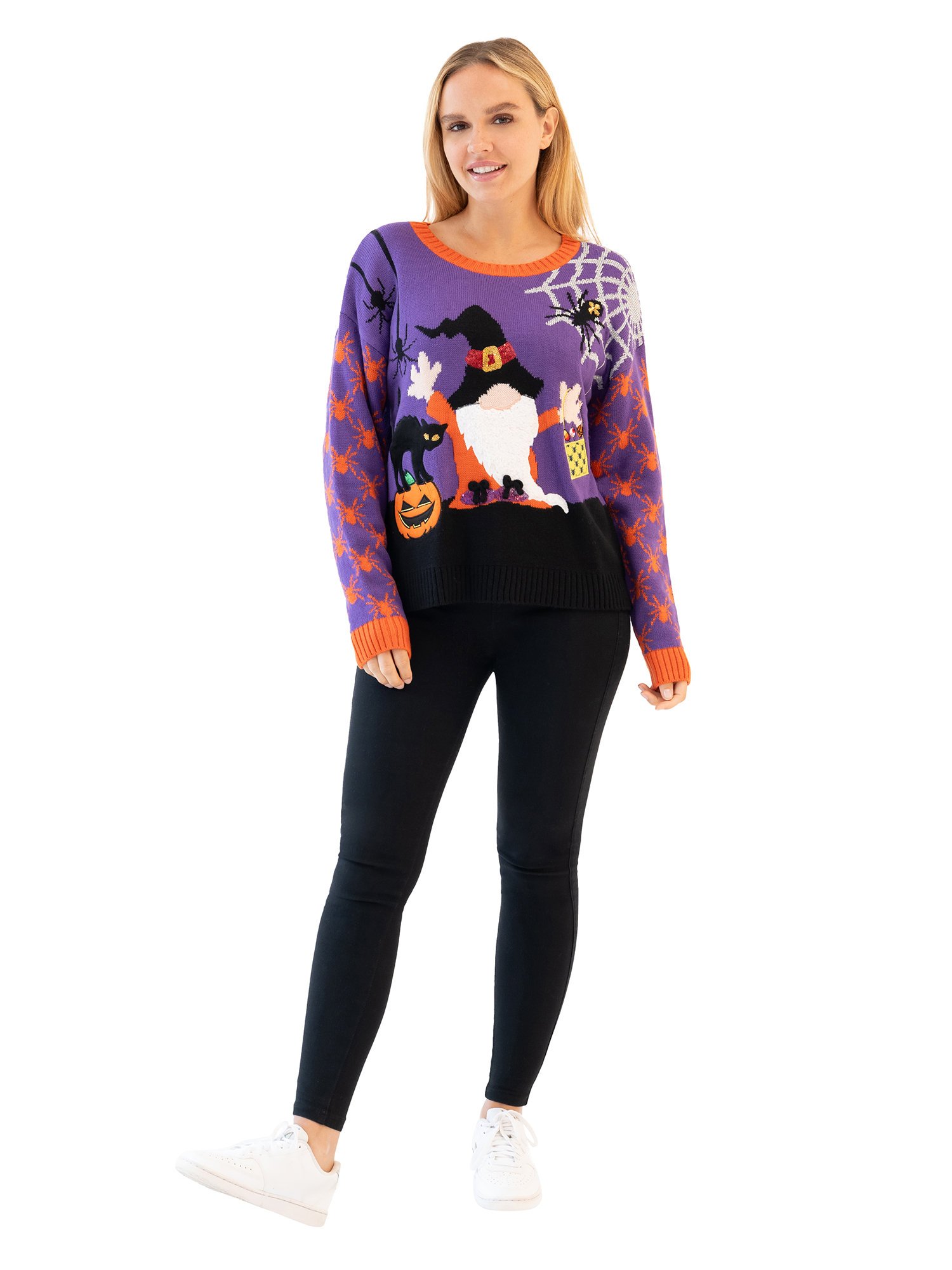 Jollidays Women's Halloween Party Gnomes Pullover Sweater, Sizes S-XXL ...