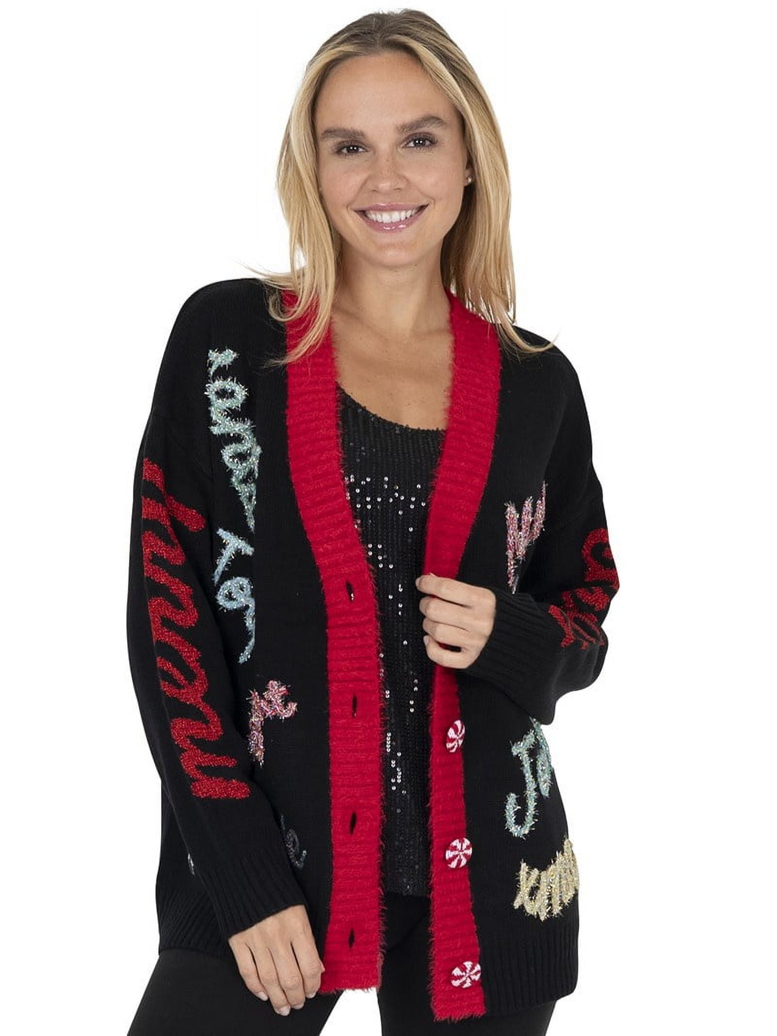 Jollidays Women's Holly Jolly Long Christmas Cardigan, Sizes S-XXL ...