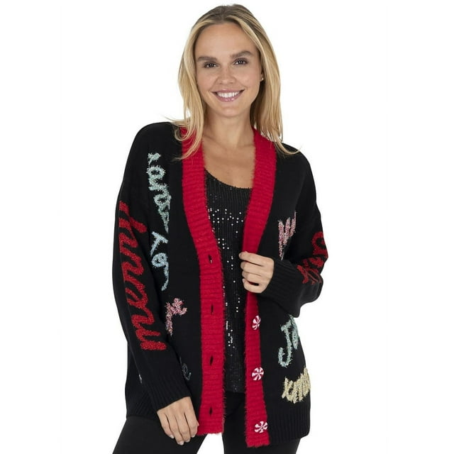 Jollidays Women's Holly Jolly Long Christmas Cardigan, Sizes S-XXL ...