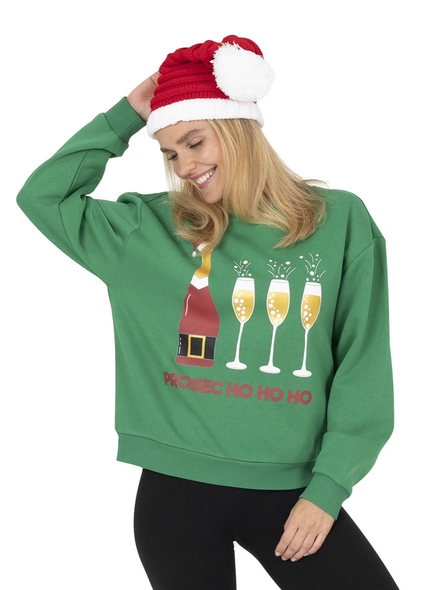 Jollidays Women's Proseco Ho Ho Ho Christmas Pullover Sweatshirt, Sizes ...