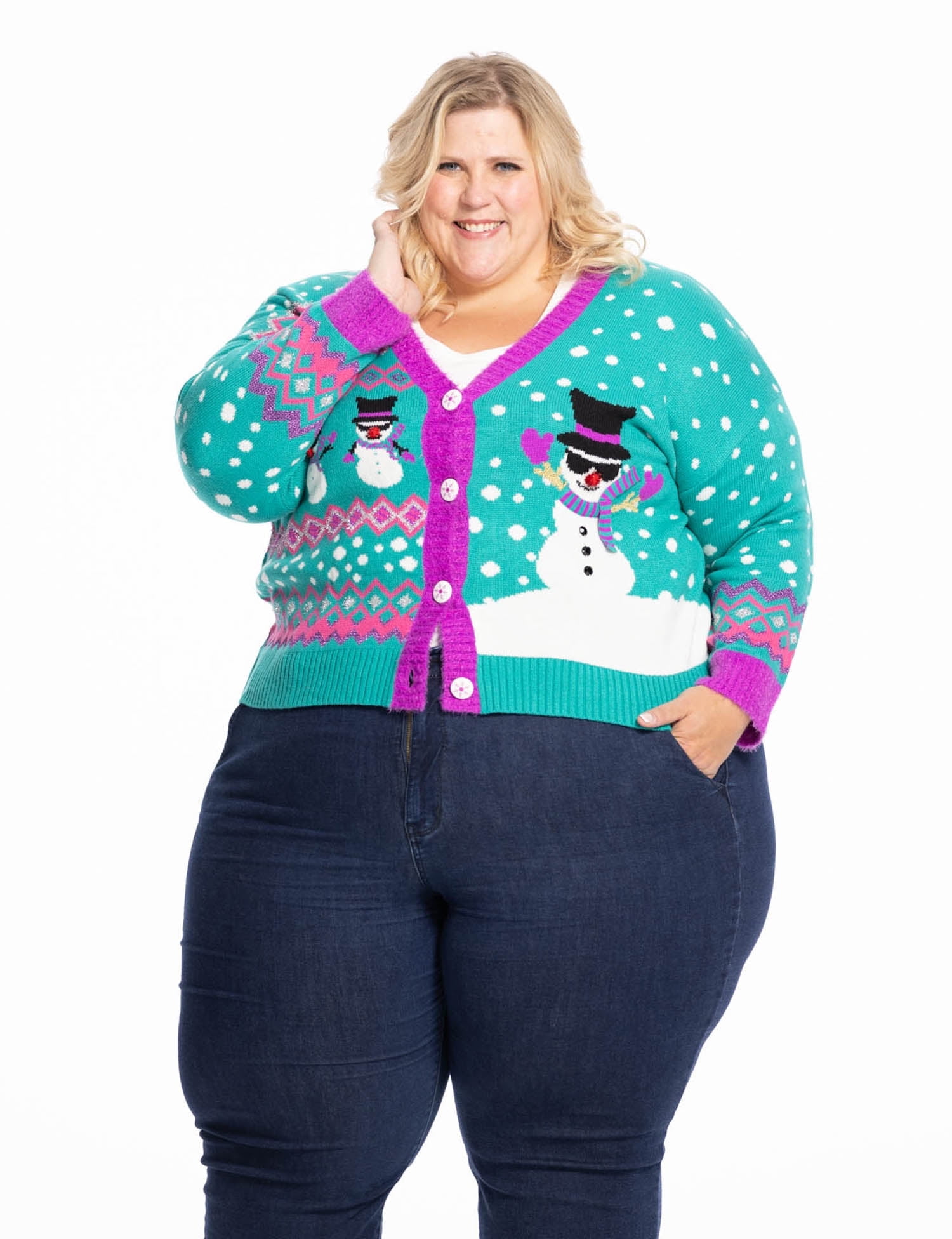 Jollidays x Glitter and Lazers Women's Best in snow Cardigan, Sizes S ...