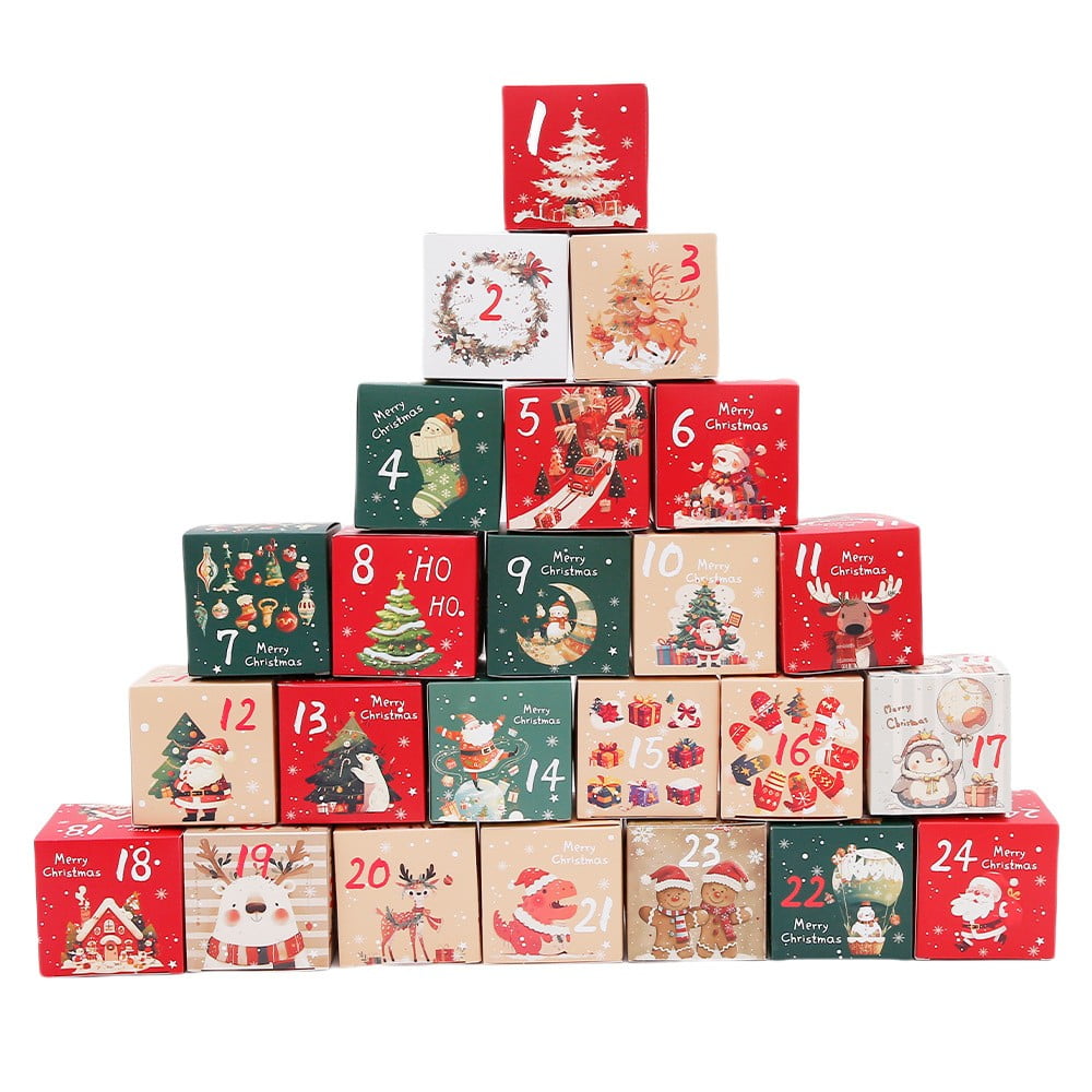 Jollup Christmas Advent Calendar Countdown Boxes Set with 24 Numbered ...
