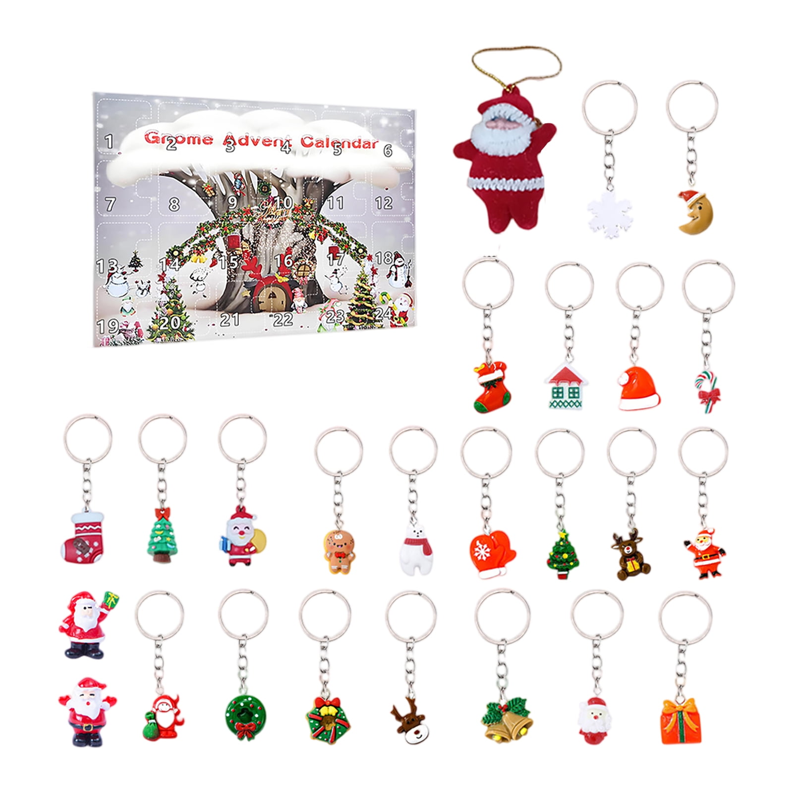 Jollup Christmas Advent Calendar with 24 Unique Holiday Keychains ...