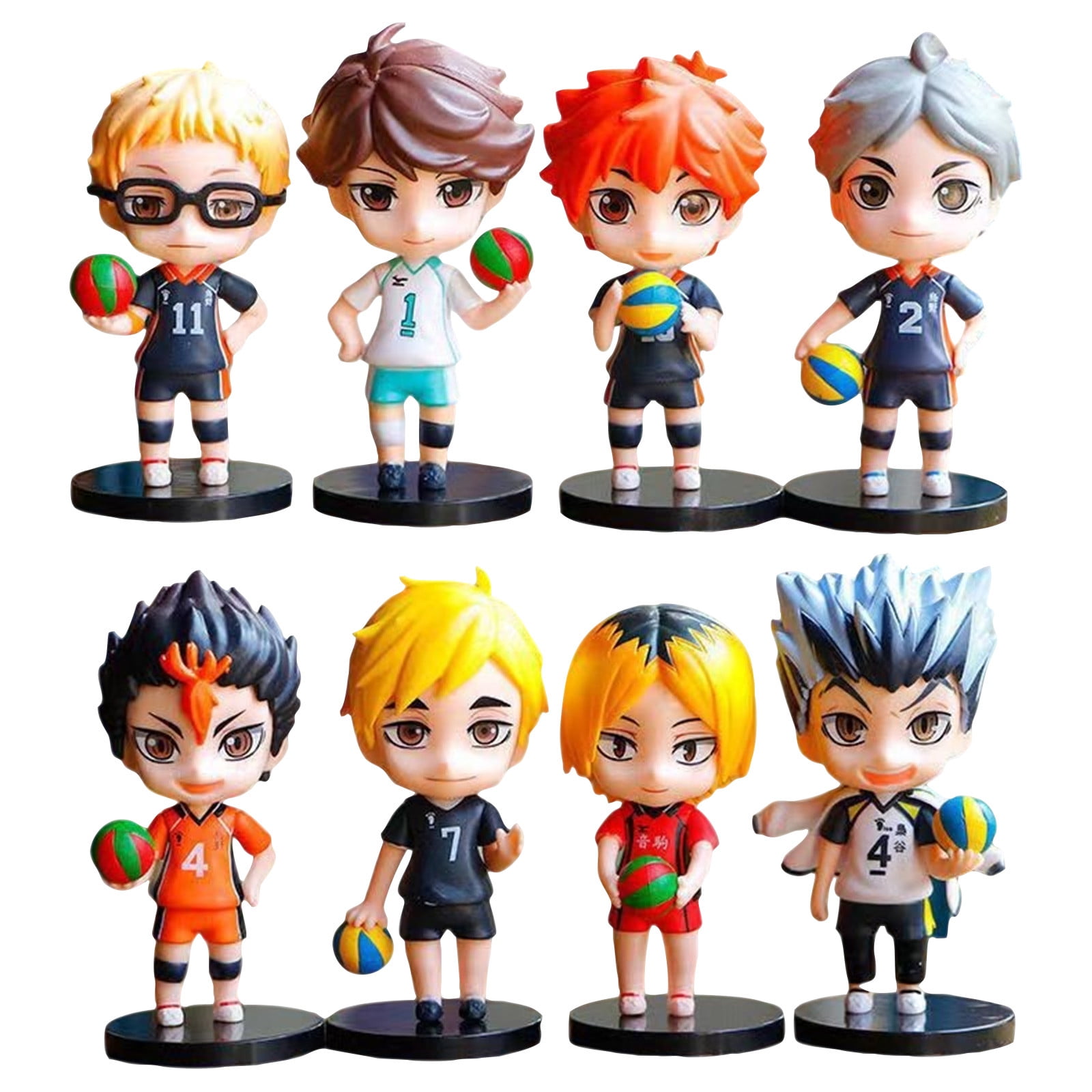 Jollup《Haikyu!!》Action Figure Set of 8 Volleyball Player Anime Figures ...