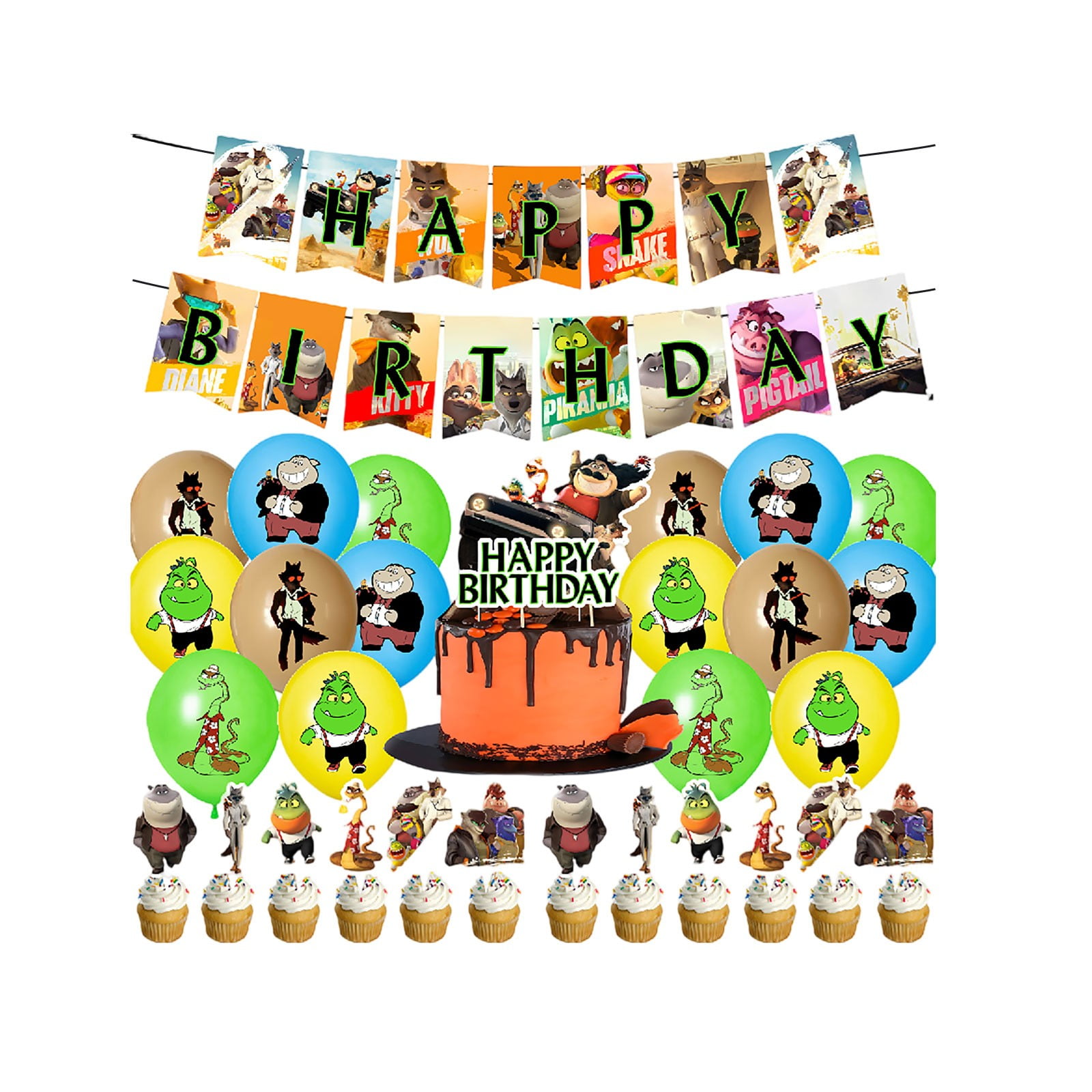 Jollup THE BAD GUYS Birthday Party Decoration Set with Banner, Balloons ...