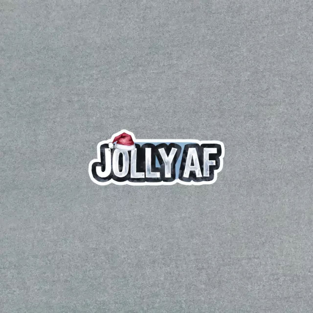 Jolly Af Christmas Santa Hat Sticker - Snarky Holiday Decalphone Decal ...