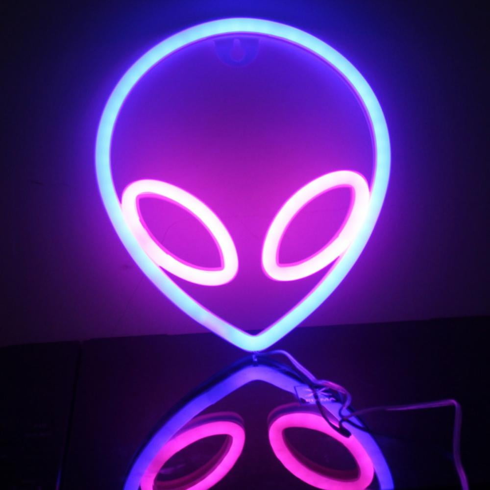 Jolly Alien Neon Sign for Wall Decor - Battery/USB Operated Alien Neon ...