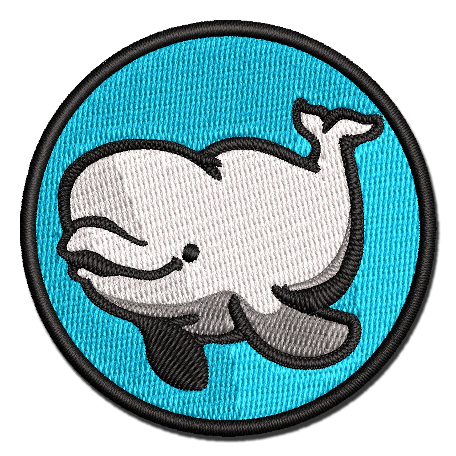 Jolly Beluga Whale Applique Multi-Color Embroidered Iron-On Patch - 3 ...