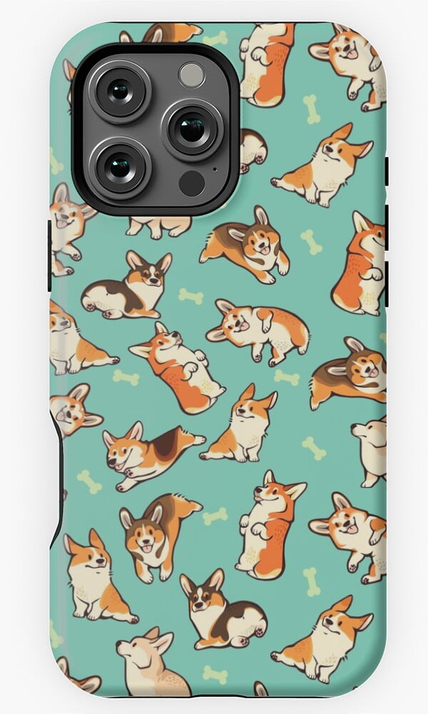 Jolly Corgis in Green Phone Case for iPhone 16 15 14 13 12 11 Pro Max - Walmart.com