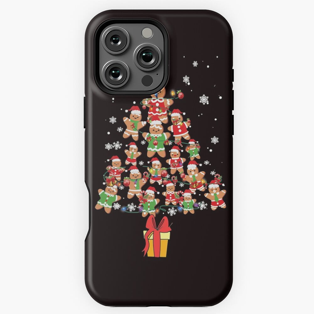 Jolly Gingerbread Xmas Tree Art Phone Case for iPhone 11 12 13 14 15 16 ...
