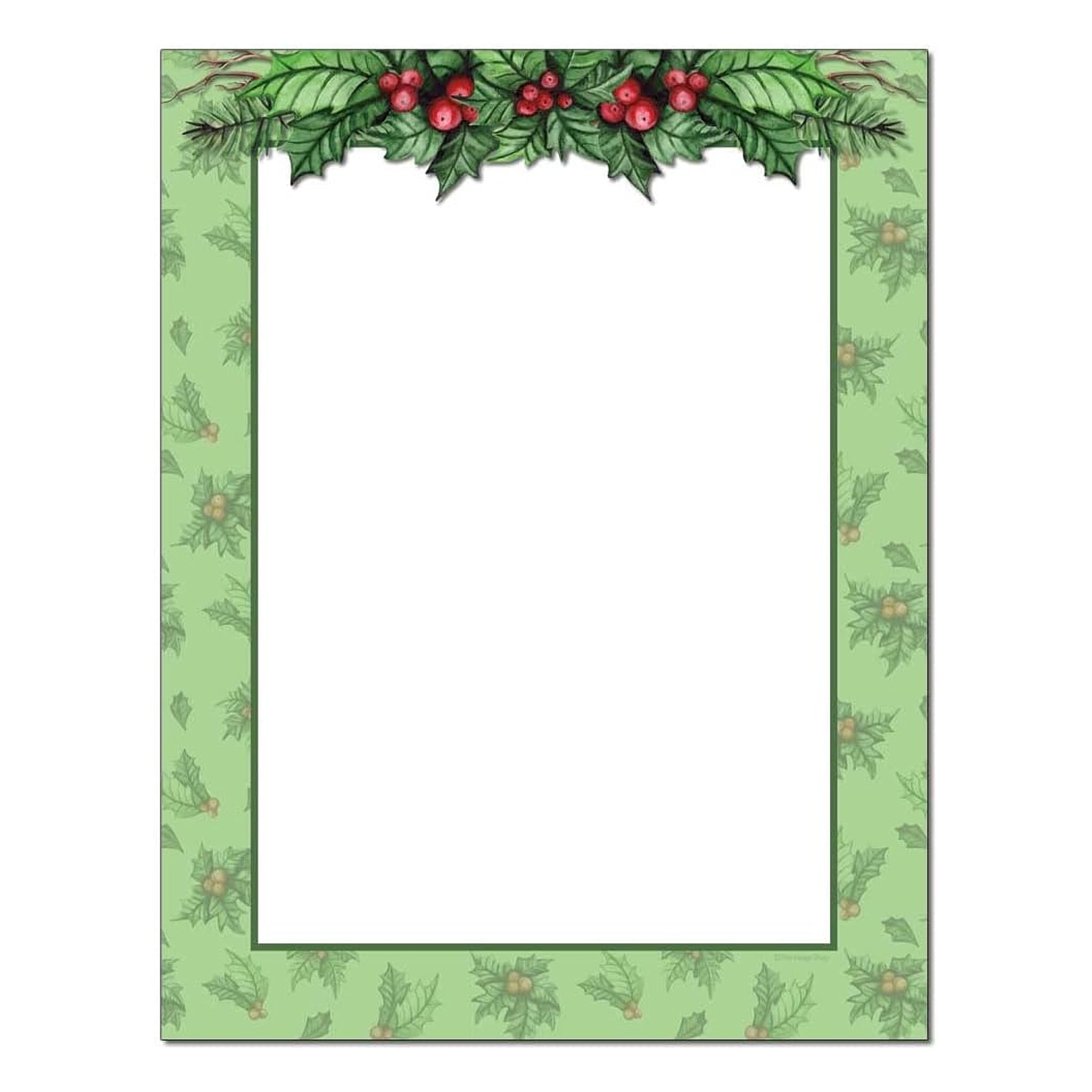 Jolly Holly Christmas Letterhead Laser & InkJet Printer Paper - 8.5in ...