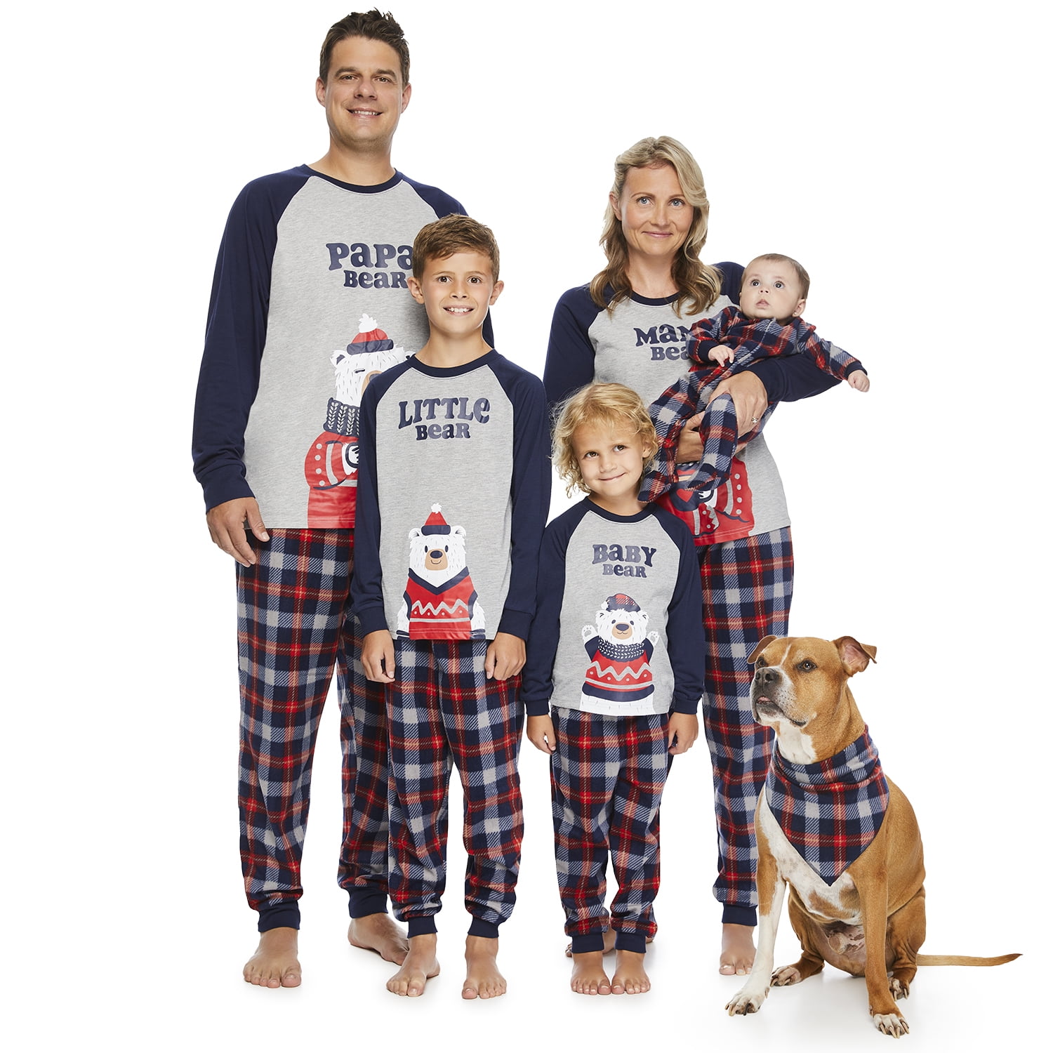 Jolly Jammies Baby and Toddler Unisex Plaid Bears Matching Family ...