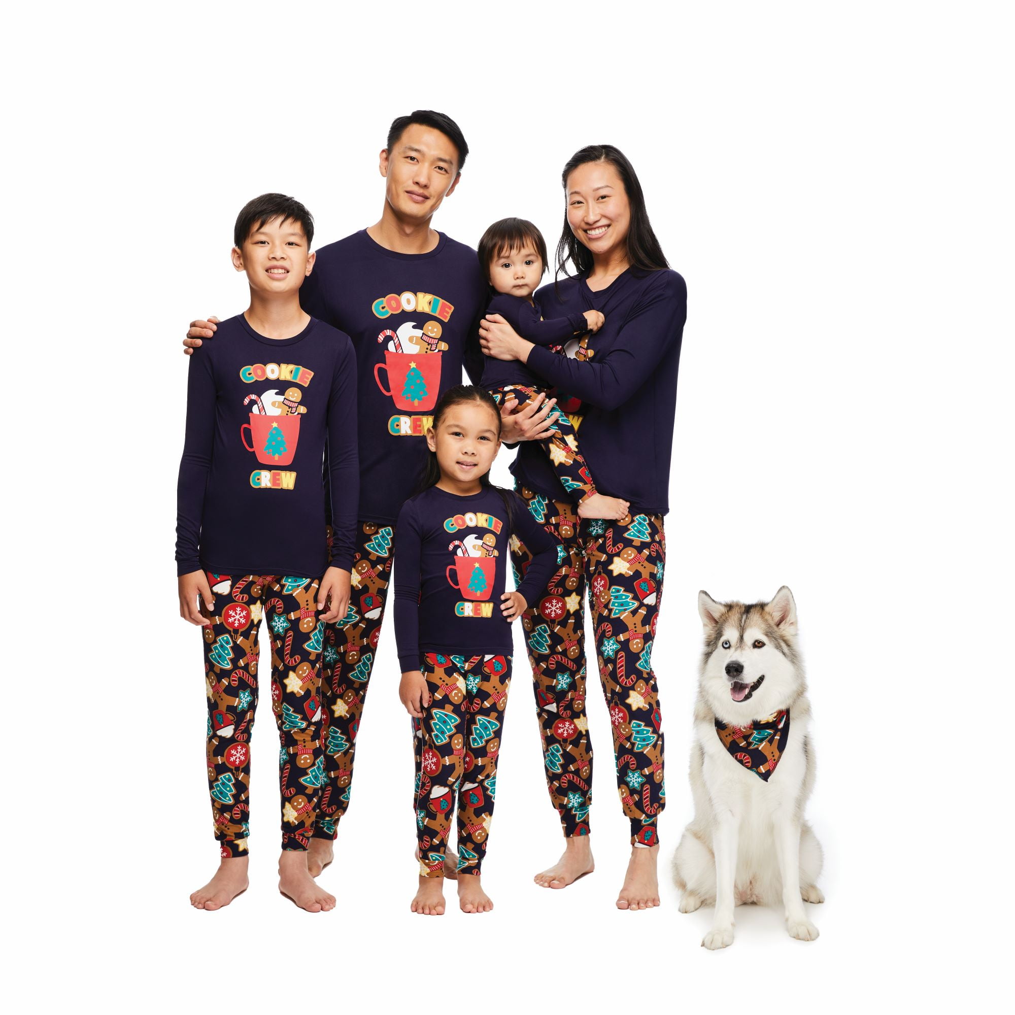 Jolly Jammies Men's Holiday Navy Gingerbread Matching Family Pajamas ...
