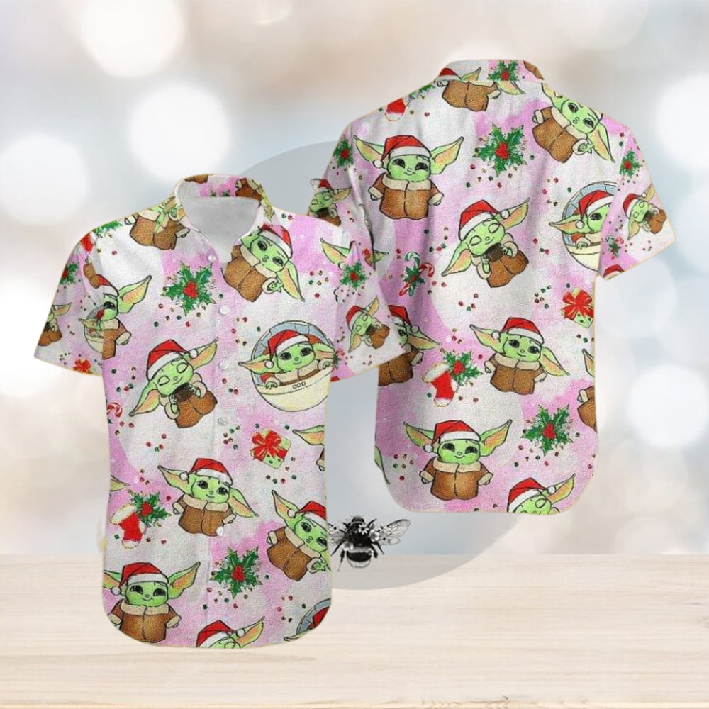Jolly Jedi Baby Yoda Xmas Classic Hawaiian Shirts Spreading Holiday ...