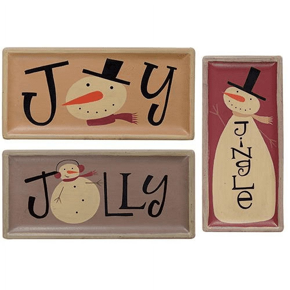 (*Jolly, Joy, Jingle Snowman Tray, Asst.) - Walmart.com