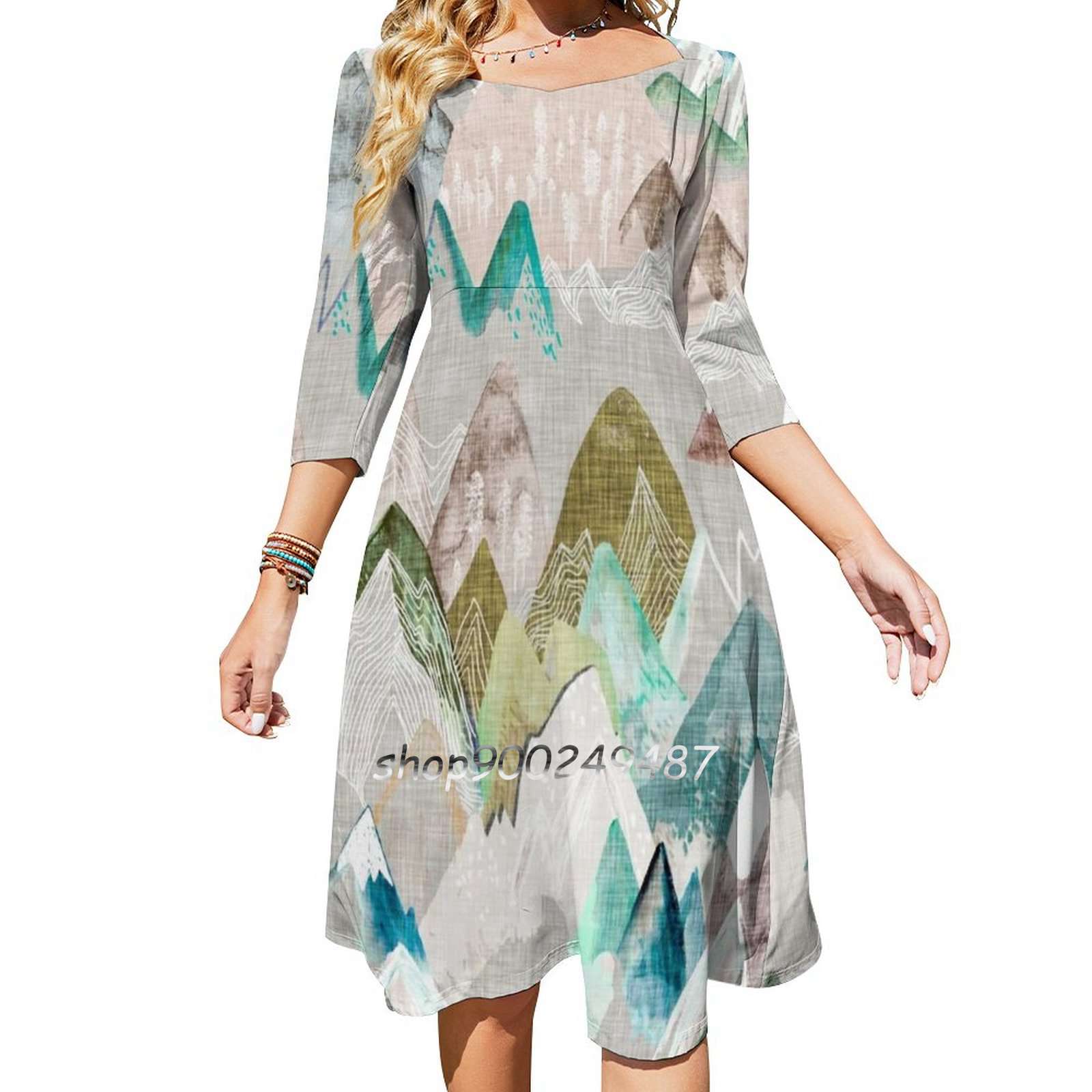 Jolly June Sweetheart Knot Flared Dress Fashion Design Large Size Loose ...