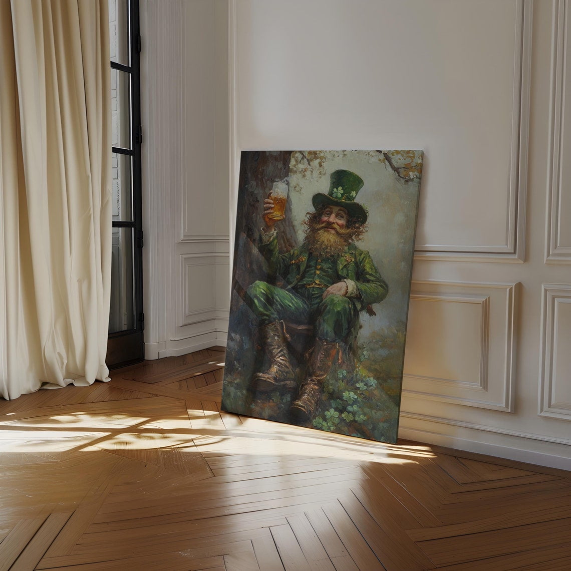 Jolly Leprechaun Raising A Toast Wall Art - Vibrant St. Patrick'S Day ...