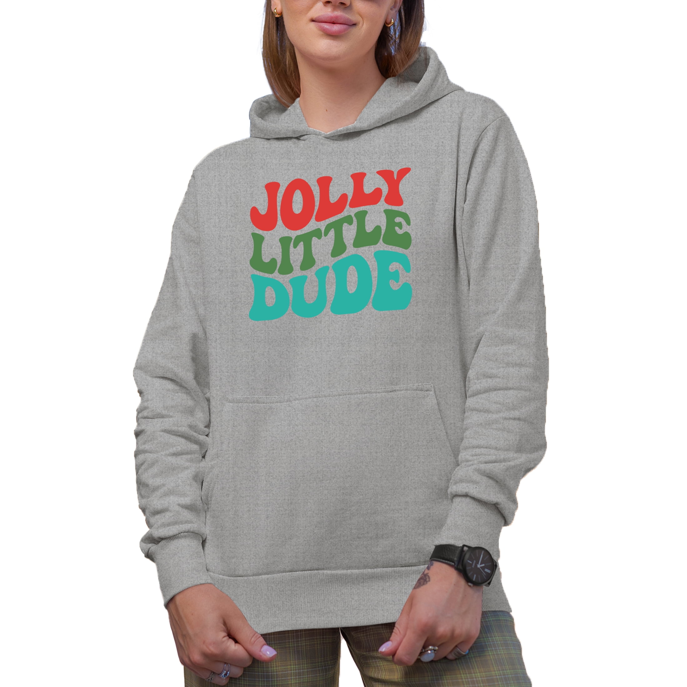 Jolly Little Dude, Groovy Retro Wavy Text Merch Gift, Heather Grey ...