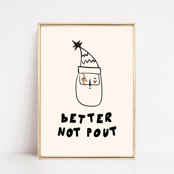 Jolly Man Wall Art, Noel Decor, Better Not Pout Print, Noel Wall Art ...