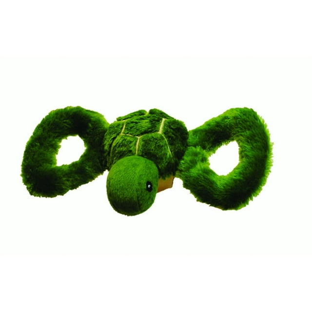 Jolly Pets Tug-a-Mal Turtle Squeaky Dog Toy with Rope Handle for ...