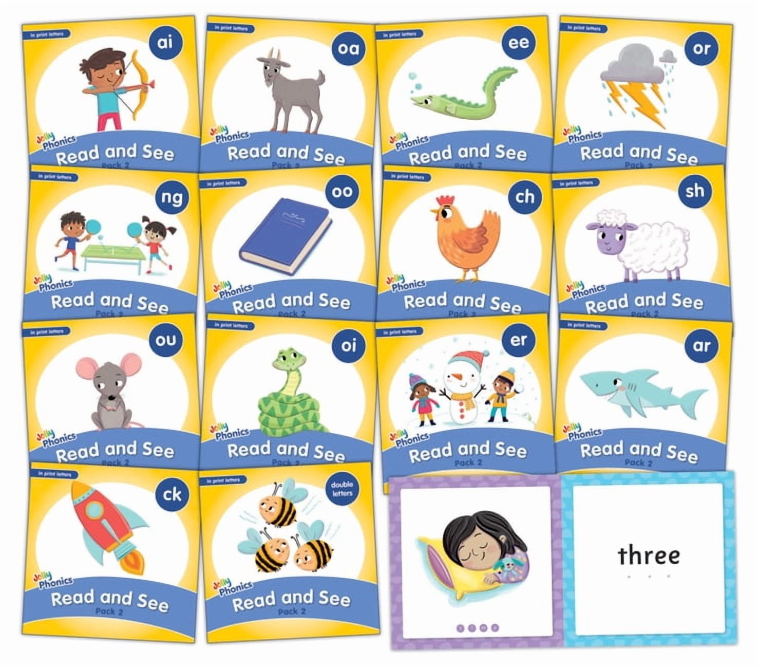 Jolly Phonics Read and See, Pack 2: In Print Letters (American English ...