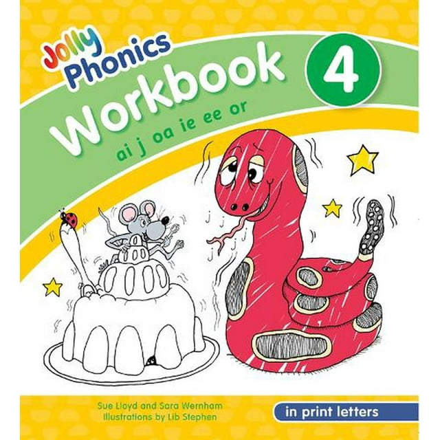 Jolly Phonics Workbooks, Set of 1-7: Jolly Phonics Workbook 4: In Print Letters (American ...