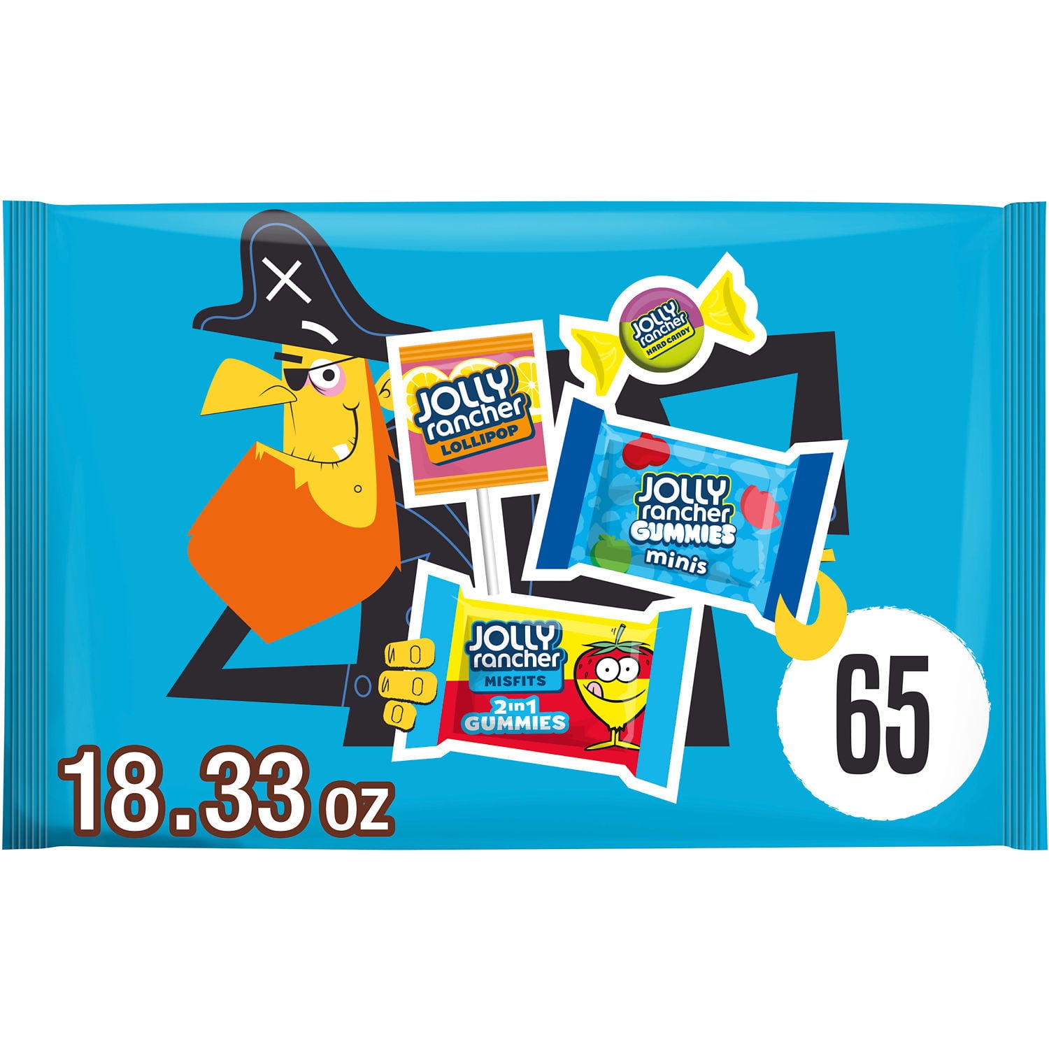 Jolly Rancher Assorted Fruit Flavored Halloween Candy, Bag 18.33 oz, 65 ...