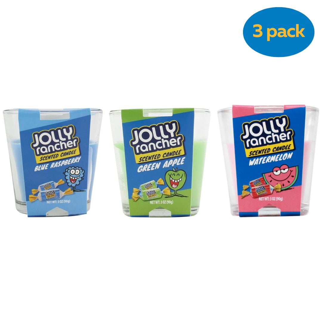 Jolly Rancher Candy Scented Candle 3 Pack (Blue Raspberry, Watermelon ...