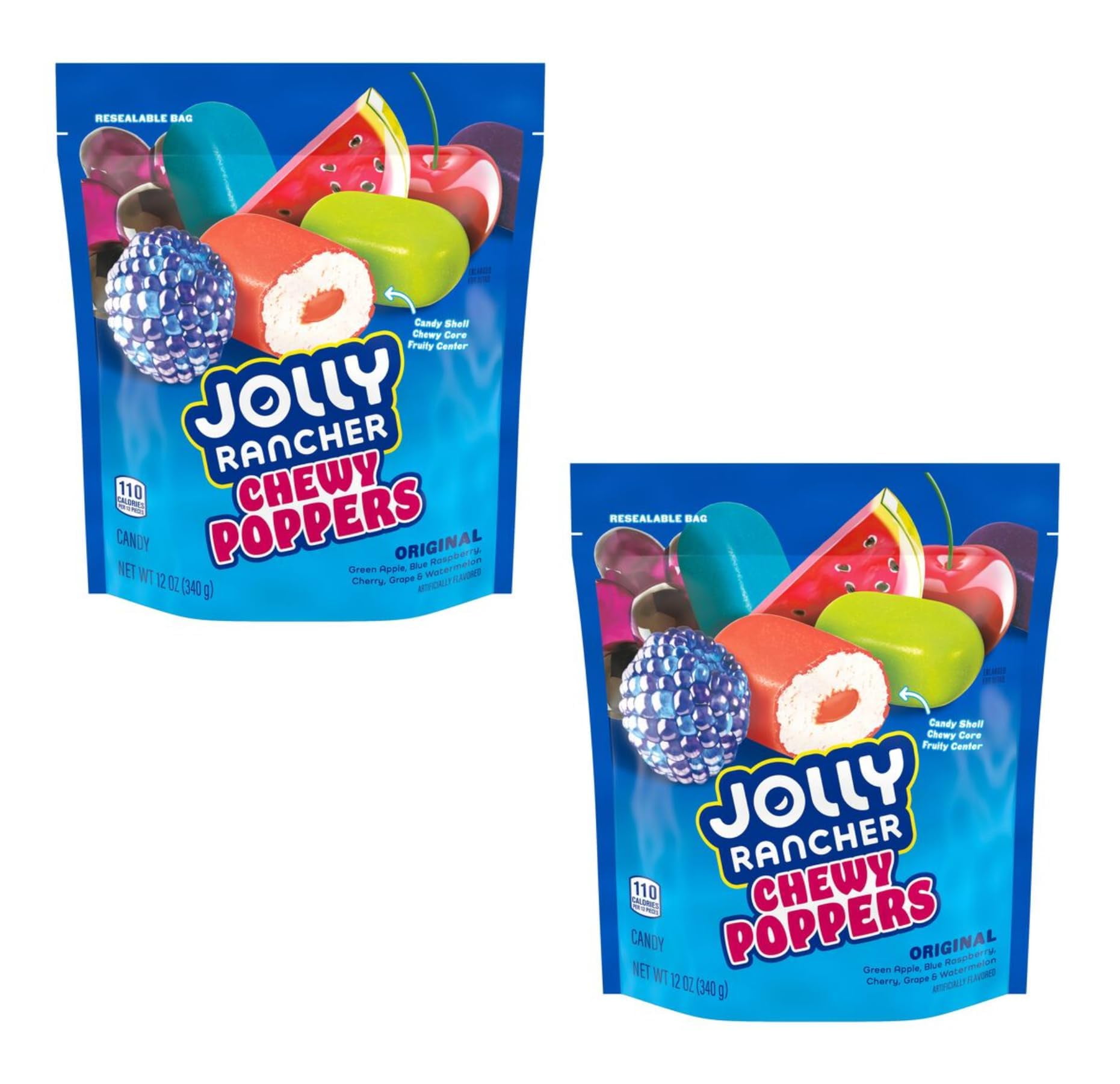 Jolly Rancher Chewy Poppers AKF18 - Pack of 2 - Candy Shell with a ...