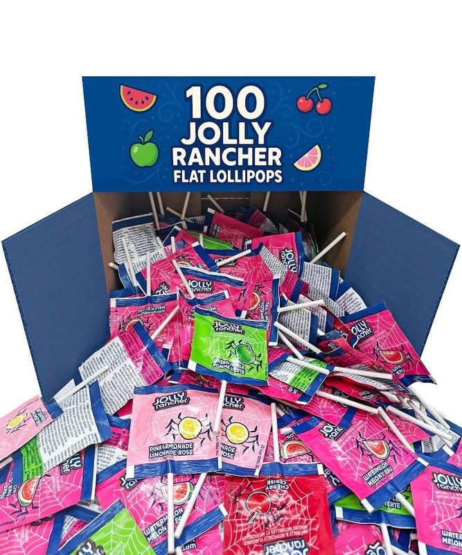 Jolly Rancher Flat Lollipops (Suckers) – 100 Count Bulk Pack ...